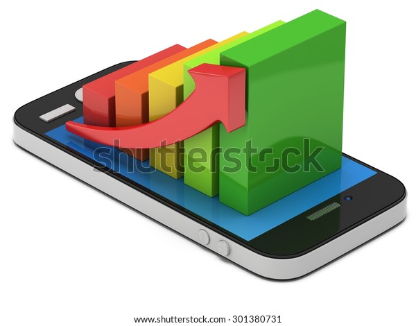 3d Colored Bar Graph Red Arrow Stock Illustration 301380731 | Shutterstock