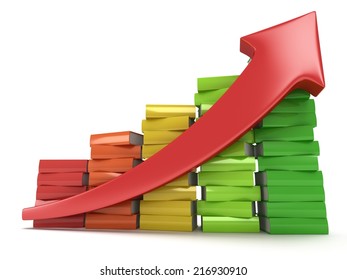 3d Colored Stack Books Bar Graph Stock Illustration 216930934