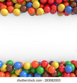3d Colorful Beads Border Background Stock Illustration 283082003