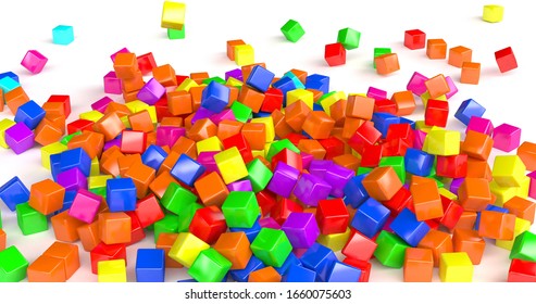 3d Coloured Cubes Falling Down Game Stock Illustration 1660075603 ...