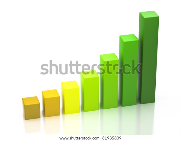 3d Column Chart Showing Growth On Stock Illustration 81935809 ...