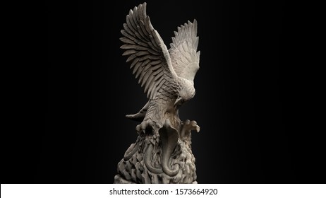 3d Composite Illustration Eagle Fighting Snake Stock Illustration ...