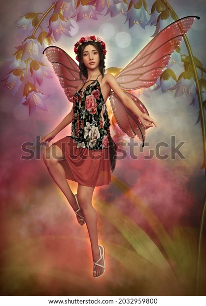 3d Computer Graphics Cute Fairy Floral Stock Illustration 2032959800 ...
