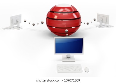 3d Computer Network Central Hub Server Stock Illustration 109071809 ...