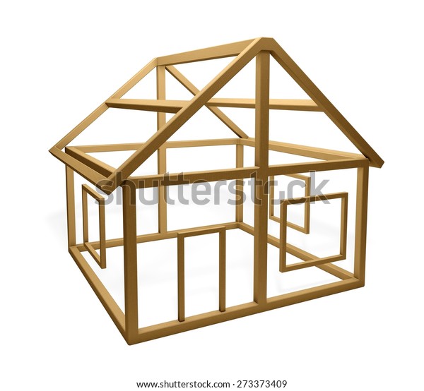 3d Construction Frame House Construction Stock Illustration 273373409 ...