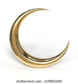 3d Crescent Rendering Hight Quality Gold Stock Illustration 2198833285 ...