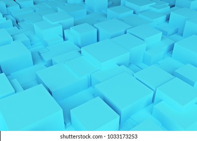 3d Cube Blue Abstract Background Stock Illustration 1033173253