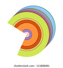 3d Curved Rectangular C Shapes Rainbow Stock Illustration 111808481 ...