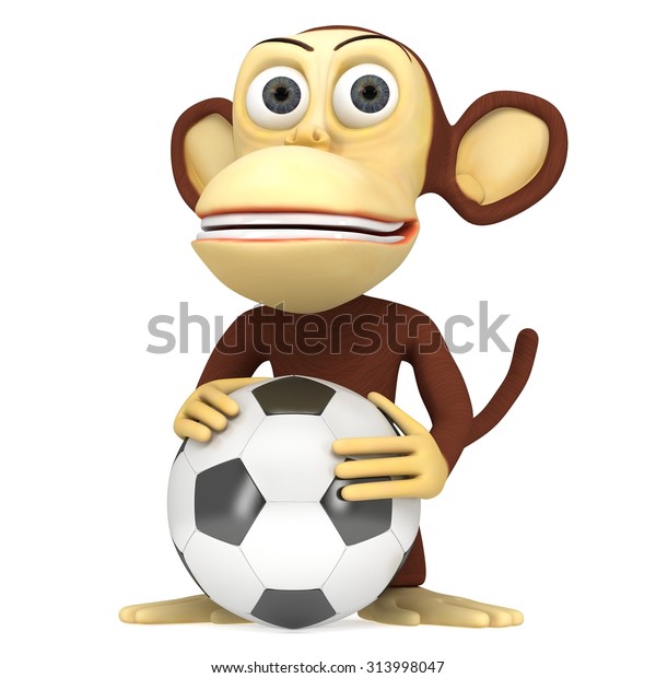 3d Cute Monkey Soccer Ball 3d Stock Illustration 313998047 | Shutterstock