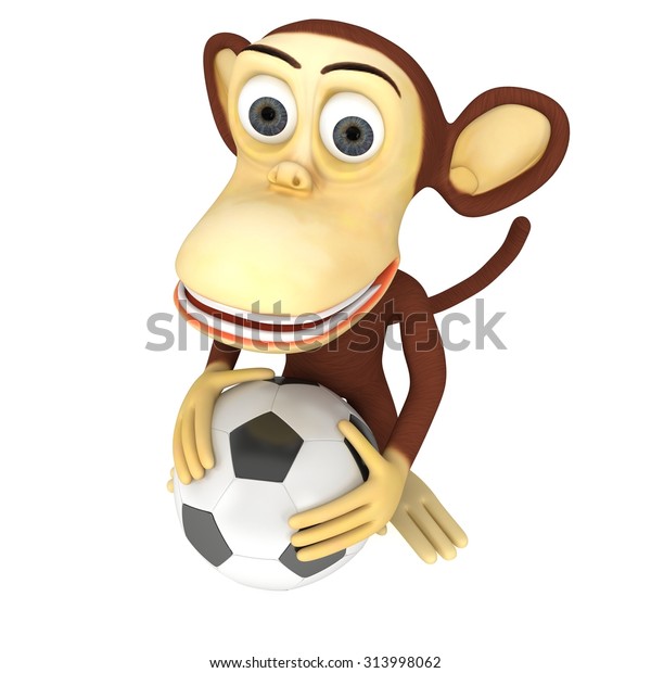 3d Cute Monkey Soccer Ball 3d Stock Illustration 313998062 | Shutterstock