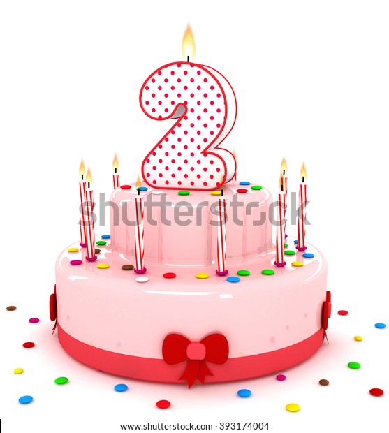 3d Cute Number Two 2 Rendering Stock Illustration 393174004