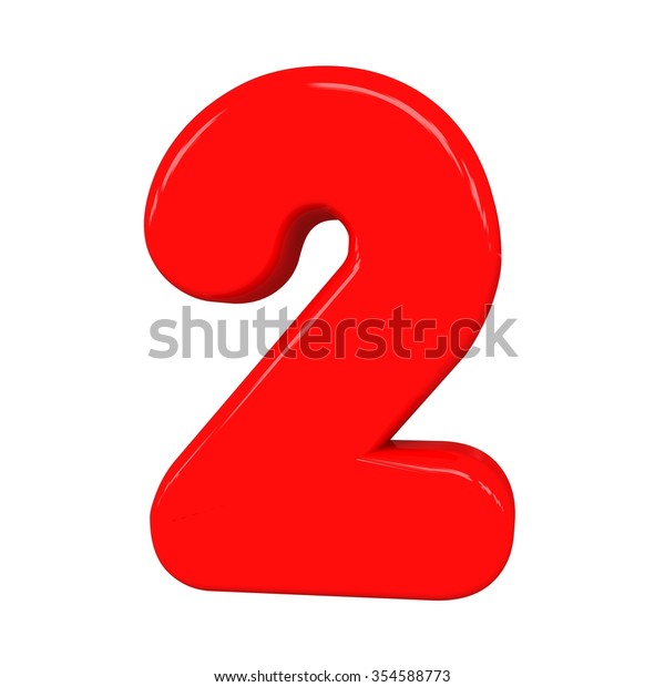 3d Cute Red Number 2 Two Stock Illustration 354588773