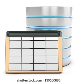 3d Database Table On White Background Stock Illustration 130100885 ...
