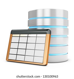 3d Database Table On White Background Stock Illustration 130100963 ...