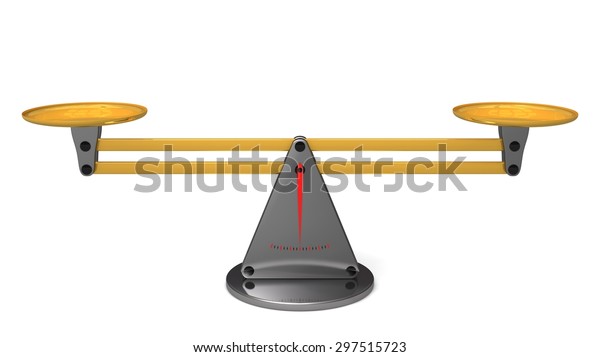 3d Design Simple Scales Balanced Golden Stock Illustration 297515723 ...