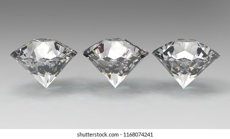 Diamonds Isolated On White 3d Model Stock Illustration 128669495