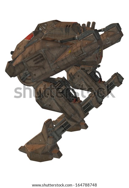 3d Digital Render Armored Mechanized Sentry Stock Illustration ...
