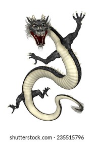 3d Digital Render Black Eastern Dragon Stock Illustration 235515796 ...