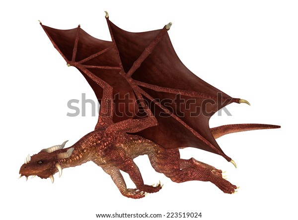 3d Digital Render Flying Red Fantasy Stock Illustration 223519024 ...