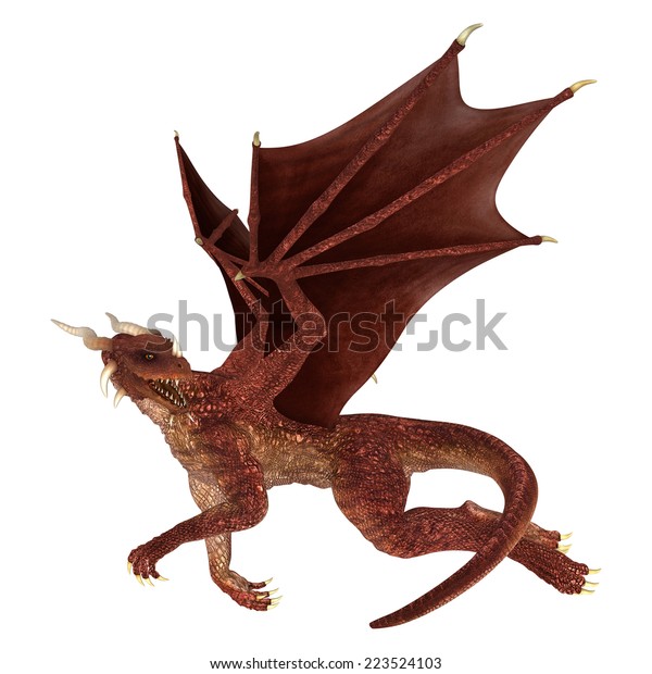 3d Digital Render Red Fantasy Dragon Stock Illustration 223524103 ...