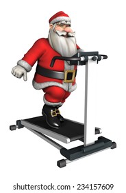 Santa Working Out On Treadmill Isolated: ilustrações stock 43265602 ...