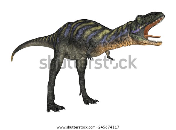 3d Digital Render Screaming Dinosaur Aucasaurus Stock Illustration ...