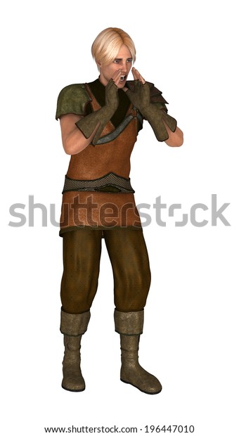 3d Digital Render Shouting Young Viking Stock Illustration 196447010 ...