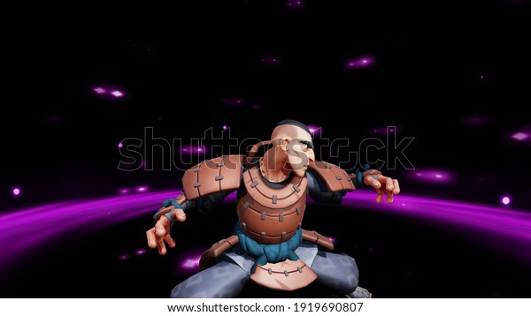 3d Digital Rendering Cartoon Samurai Ninja Stock Illustration ...