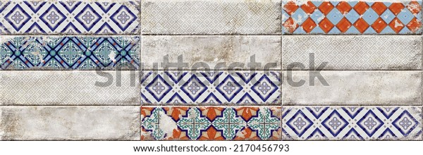 3d Digital Wall Tile Design Geometric Stock Illustration 2170456793 ...