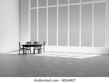 3d Dining Table Near Window Stock Illustration 58264837 | Shutterstock