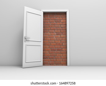 Brick Wall Blocking Doorway Stock Illustration 103075517 | Shutterstock