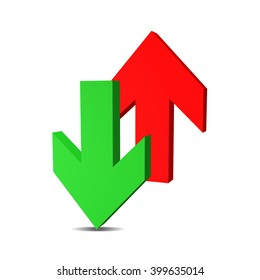 3d Down Arrows Isolated On White Stock Illustration 399645994 ...