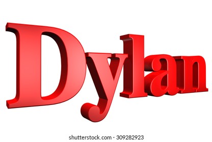 3d Dylan Text On White Background Stock Illustration 309282923 ...