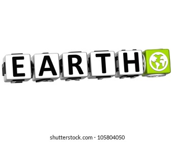 3d Earth Button Click Here Block Stock Illustration 105804050 ...