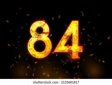 3d Eightyfour 84 Fire Lava Number Stock Illustration 2133681817 ...