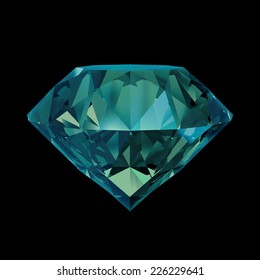 Beautiful Green Gem Emerald On White Stock Vector (Royalty Free ...