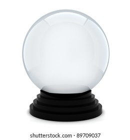 Empty Crystal Ball Isolated Over White Stock Illustration 65437051