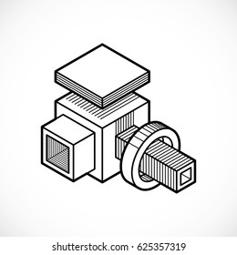 3d Engineering Abstract Shape Made Using Stock Illustration 625357319 ...