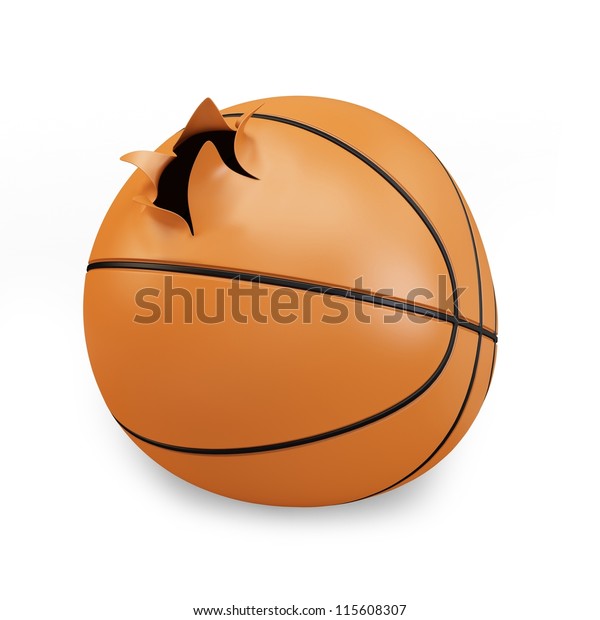 3d Exploded Basket Ball On White Stock Illustration 115608307 ...
