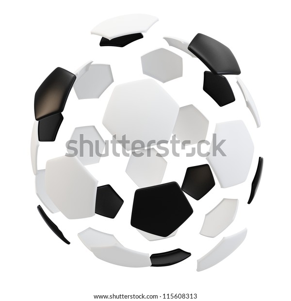 3d Exploded Soccer Ball On White Stock Illustration 115608313 ...