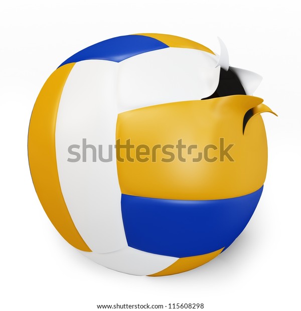 3d Exploded Volley Ball On White Stock Illustration 115608298 ...