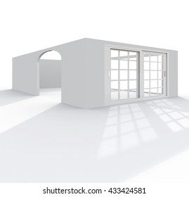 3d Exterior Rendering Perspective View Empty Stock Illustration ...