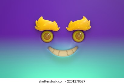 3d Faces Render Emote Image Mischievous Stock Illustration 2201278629 ...