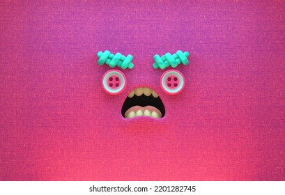 3d Faces Render Emote Image Screaming Stock Illustration 2201282745 ...