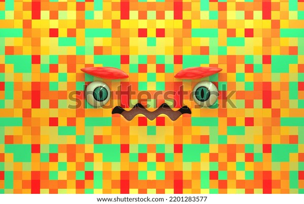 3d Faces Render Emote Wobbly Mouth Stock Illustration 2201283577 ...