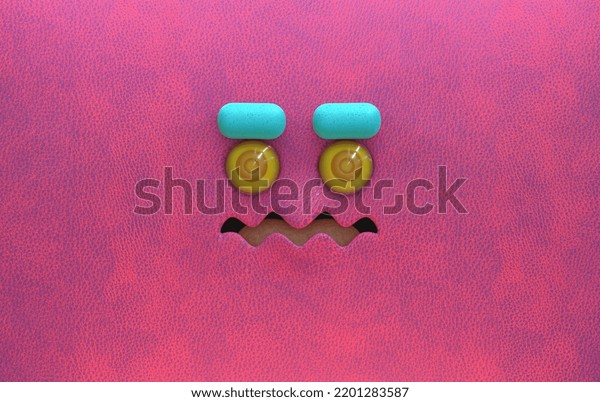 3d Faces Render Emote Wobbly Mouth Stock Illustration 2201283587 ...
