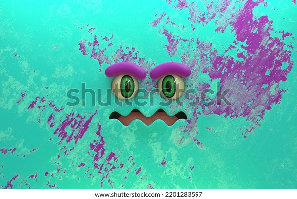 3d Faces Render Emote Wobbly Mouth Stock Illustration 2201283597 ...