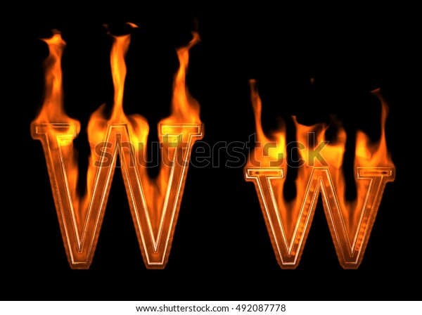 3d Fire Alphabet Uppercase Lowercase Letters Stock Illustration ...