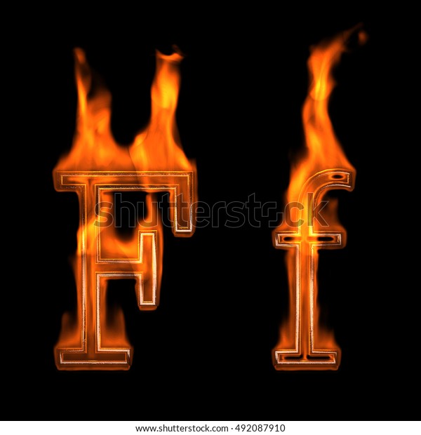 3d Fire Alphabet Uppercase Lowercase Letters Stock Illustration ...