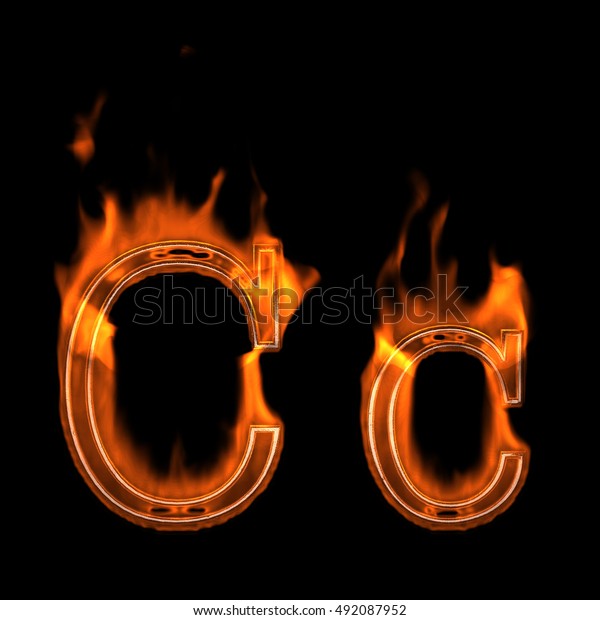 3d Fire Alphabet Uppercase Lowercase Letters Stock Illustration ...
